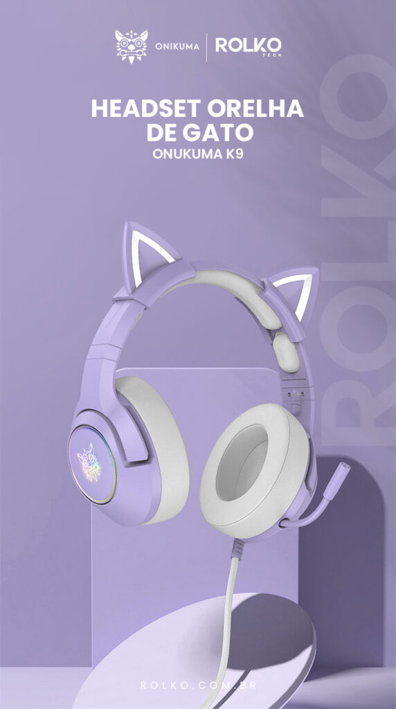 Kit Gamer Roxo Headset K9 ONIKUMA, Mouse CW905, Teclado BASTC, Mousepad ...