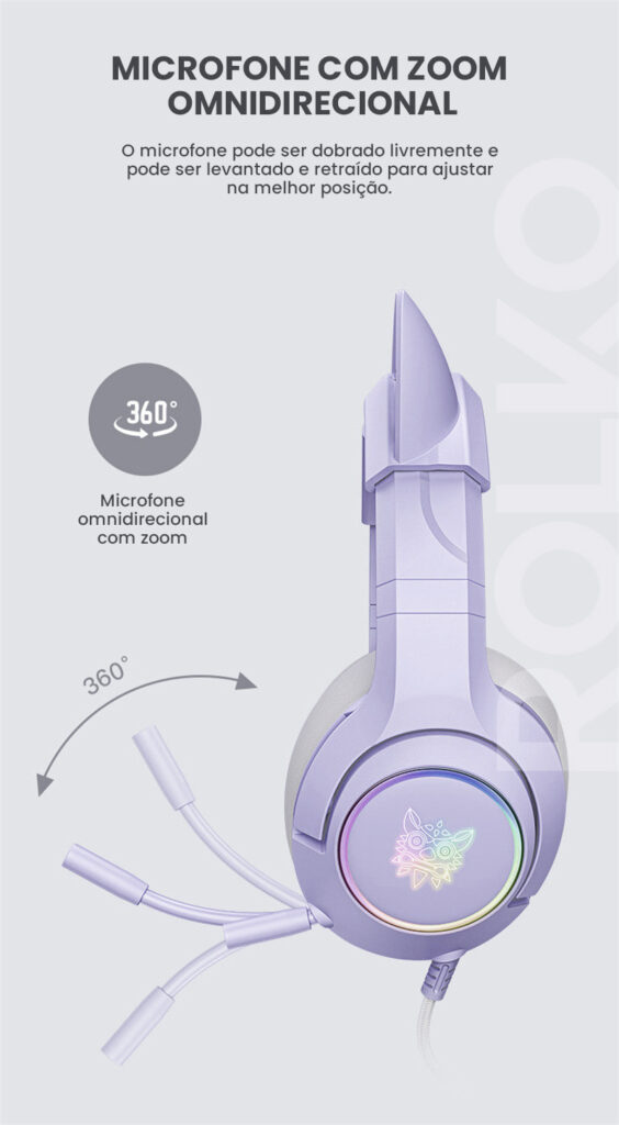 Kit Gamer Roxo Headset K9 ONIKUMA, Mouse CW905, Teclado BASTC, Mousepad ...