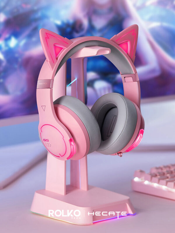 Headset HECATE G5BT Cat Bluetooth Cyber RGB Orelha de Gato – ROLKO tech