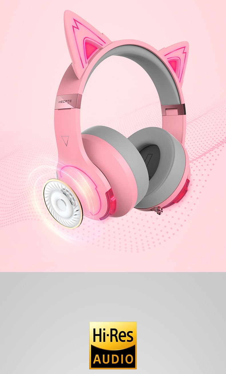 Headset HECATE G5BT Cat Bluetooth Cyber RGB Orelha de Gato – ROLKO tech