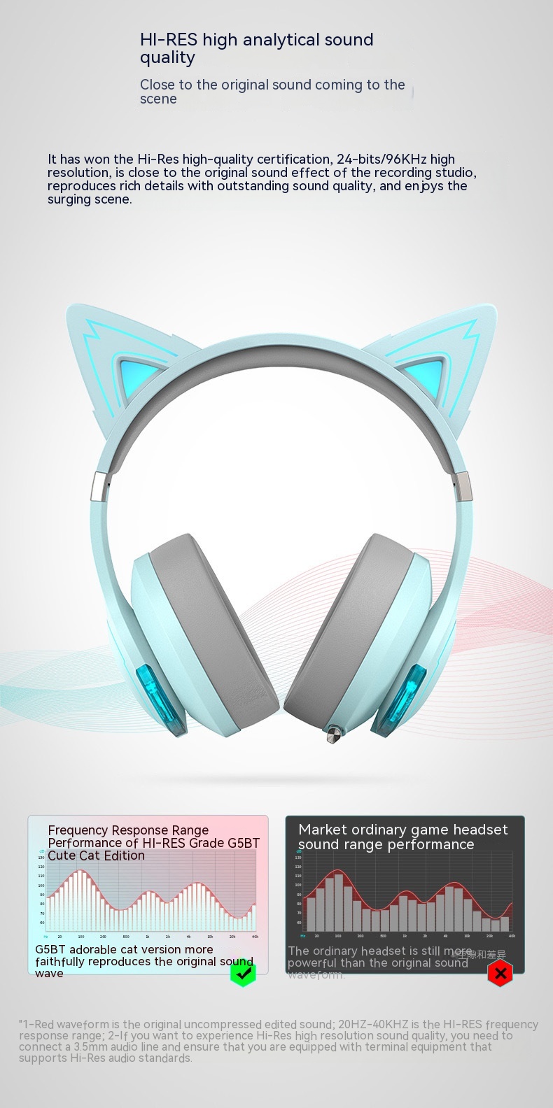 Headset HECATE G5BT Cat Bluetooth Cyber RGB Orelha de Gato – ROLKO tech