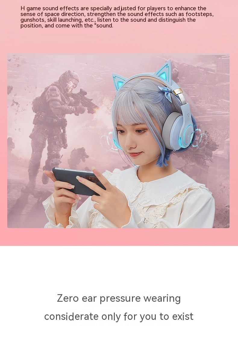 Headset HECATE G5BT Cat Bluetooth Cyber RGB Orelha de Gato – ROLKO tech