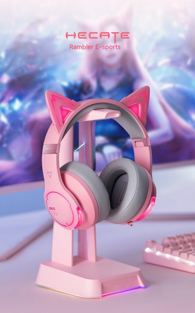 Headset HECATE G5BT Cat Bluetooth Cyber RGB Orelha de Gato – ROLKO tech