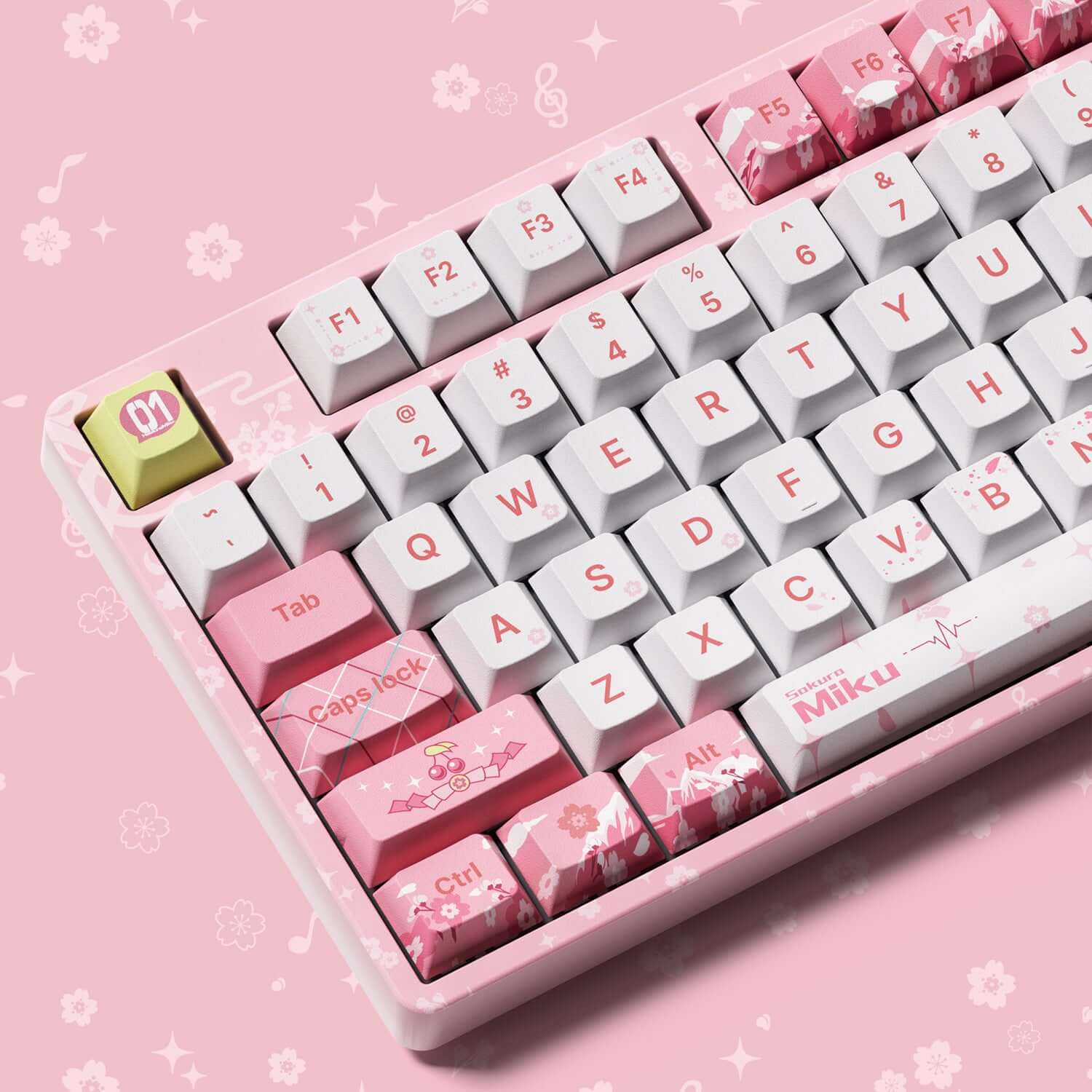 AKKO Teclado Sakura Miku 5108B Plus Bluetooth 5.0, 2.4G, e Cabo – ROLKO ...