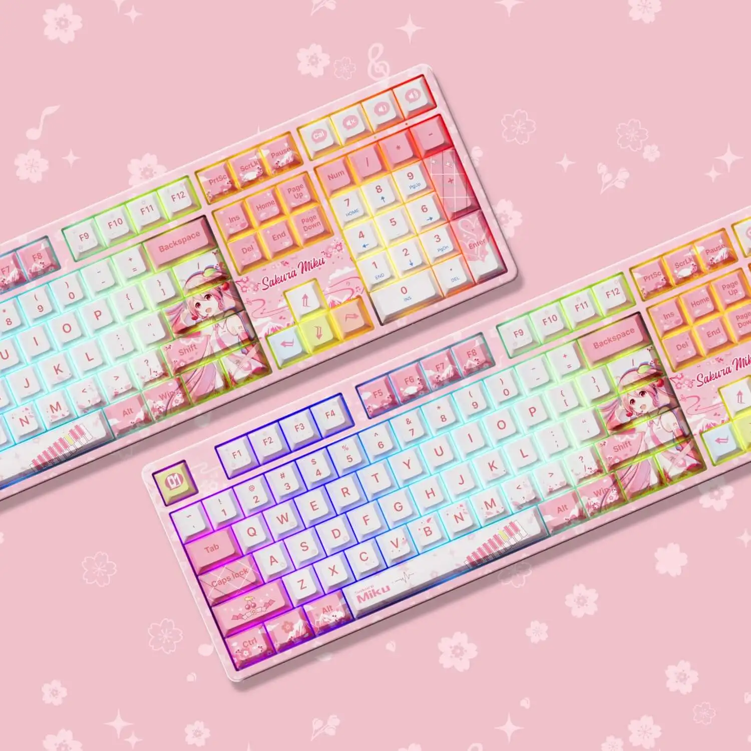 AKKO Teclado Sakura Miku 5108B Plus Bluetooth 5.0, 2.4G, e Cabo – ROLKO ...