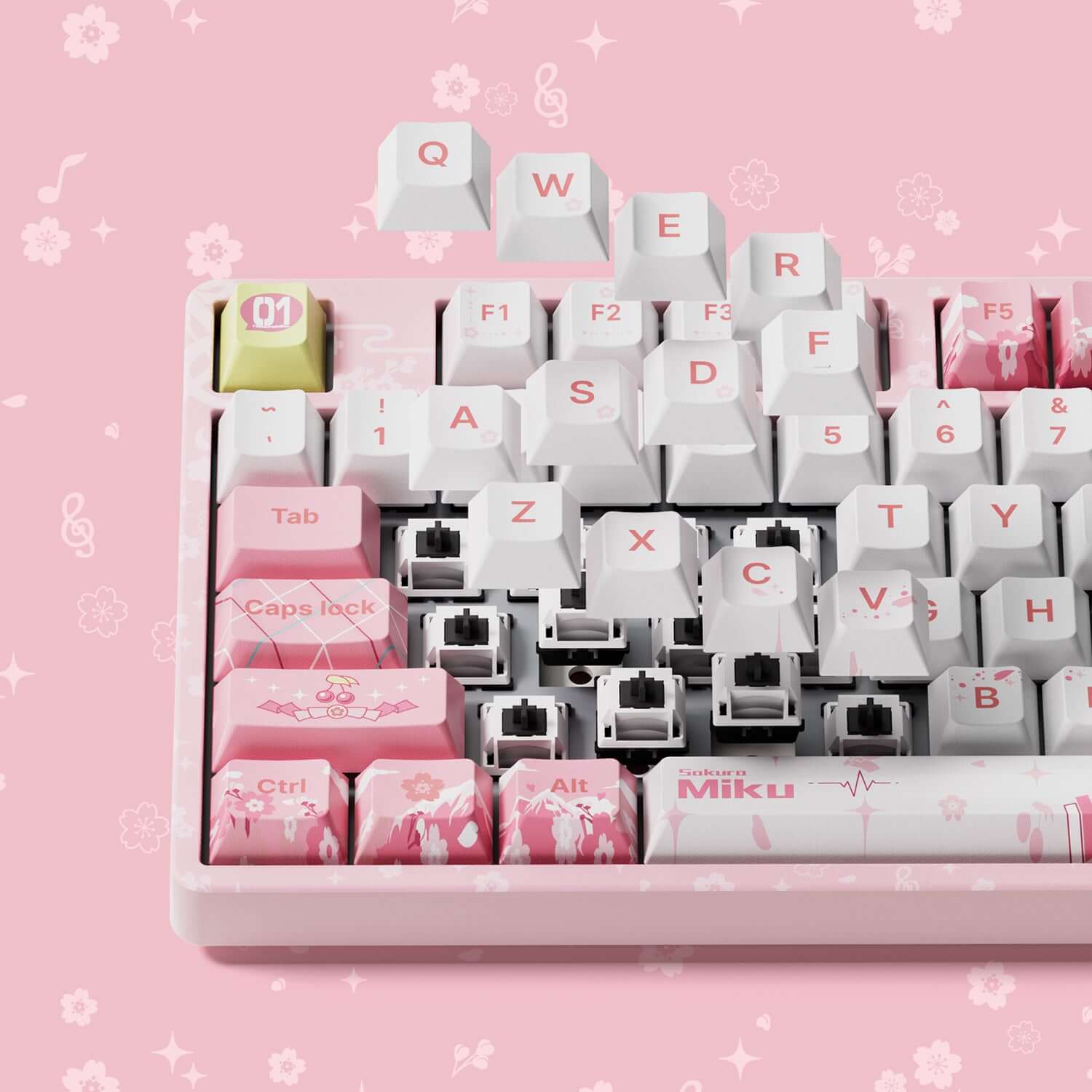 AKKO Teclado Sakura Miku 5108B Plus Bluetooth 5.0, 2.4G, e Cabo – ROLKO ...