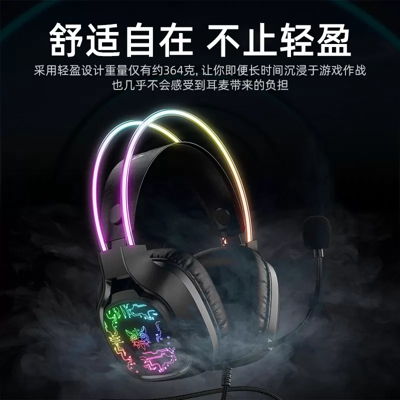 Headset ONIKUMA X22 Preto Gamer com Iluminação RGB Microfone e Cabo P3 ...