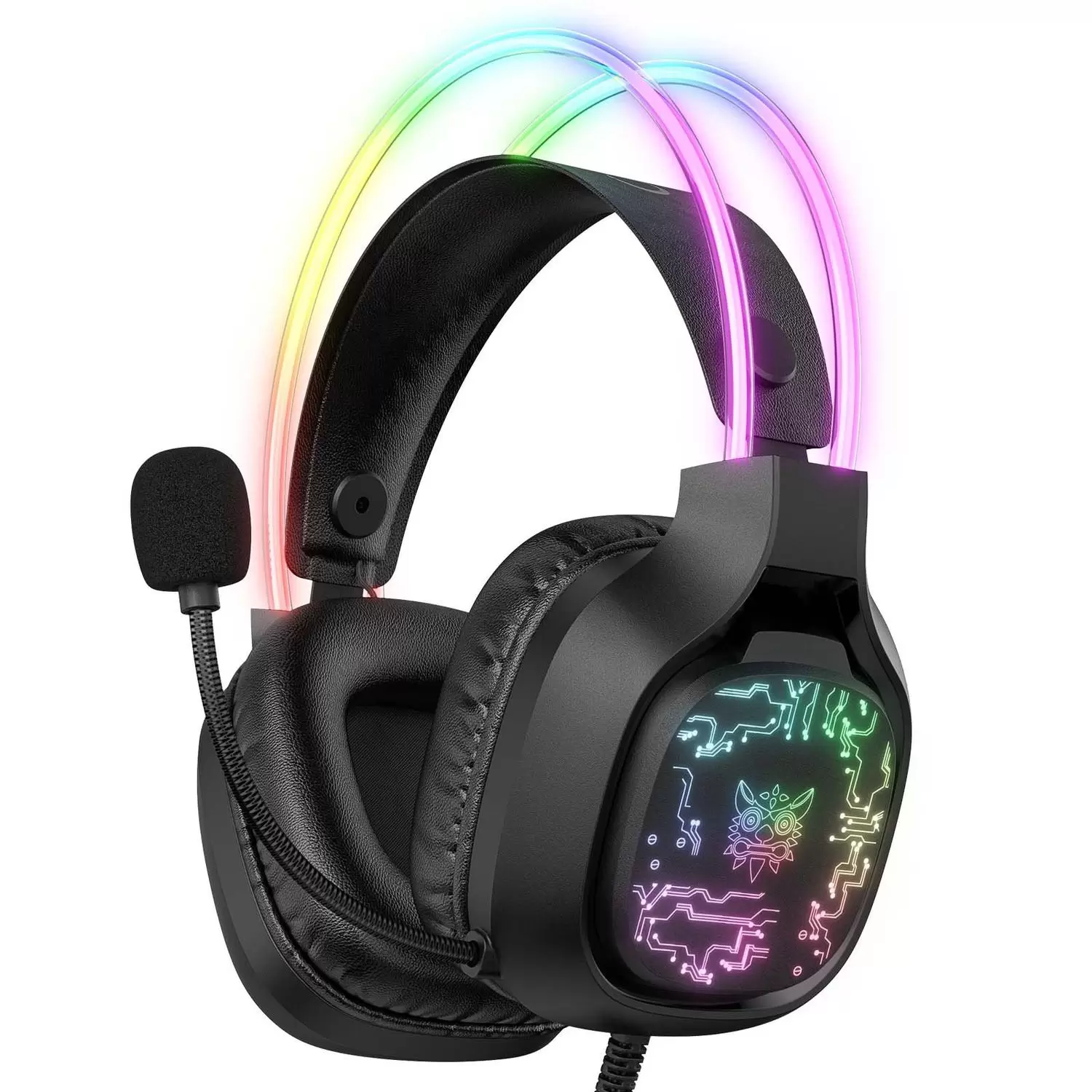 Headset ONIKUMA X22 Preto Gamer com Iluminação RGB Microfone e Cabo P3 ...