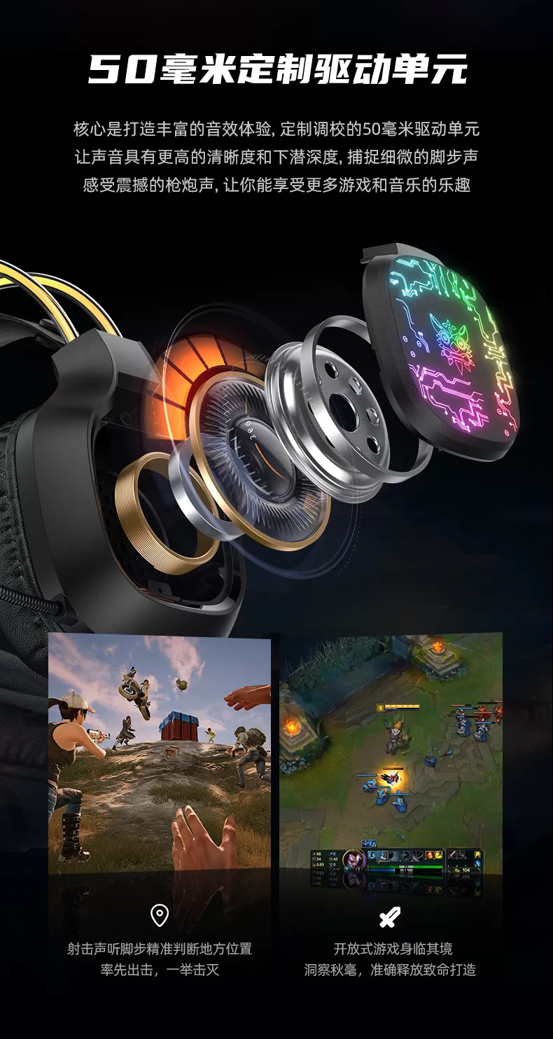 Headset ONIKUMA X22 Preto Gamer com Iluminação RGB Microfone e Cabo P3 ...