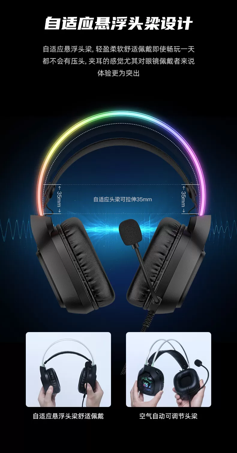 Headset ONIKUMA X22 Preto Gamer com Iluminação RGB Microfone e Cabo P3 ...